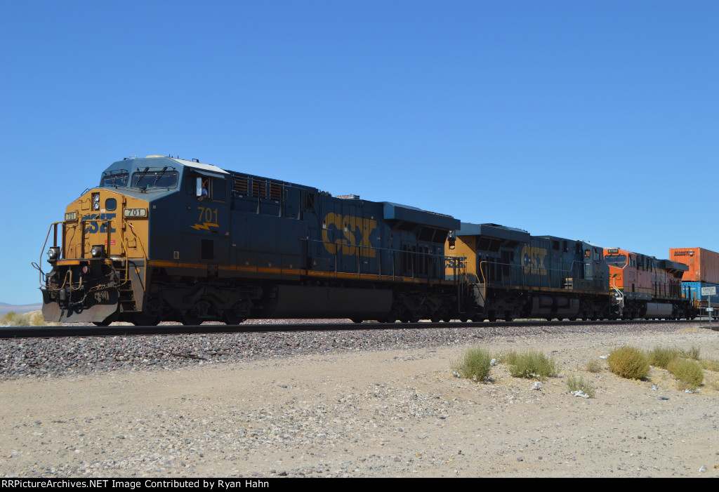 CSX Leading a BNSF Stack Train